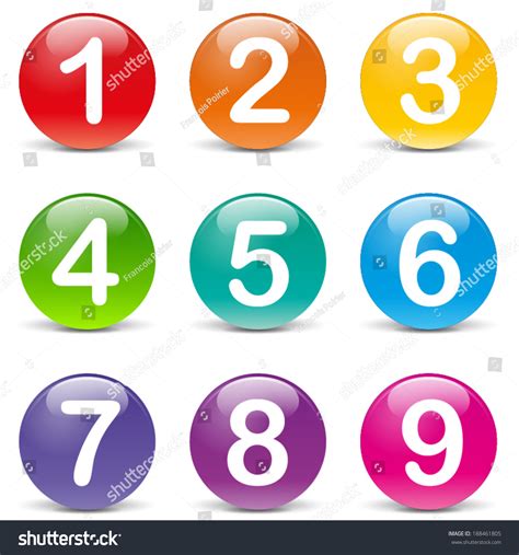 Vector Illustration Colored Numbers Icons On Stock Vector Royalty Free