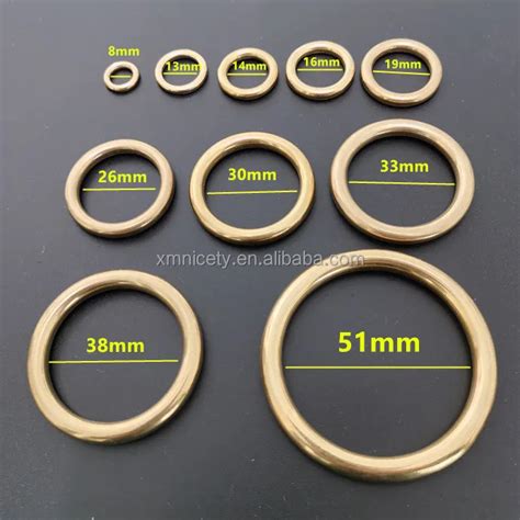 Custom Round Solid Brass O Ring Metal O Ring 16mm 20mm 26mm 38mm 45mm