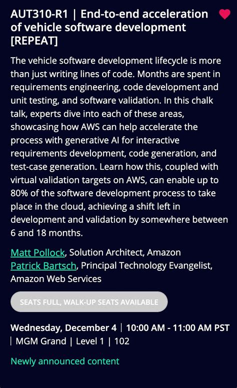 Darwin Sanoy On Linkedin Reinvent Aws Reinvent Awsreinvent24 Sdv Automotive Amazonq