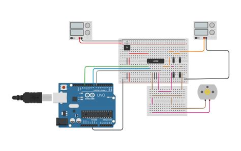 Circuit Design Bi Directional Dc Motor Control Using Arduino Tinkercad