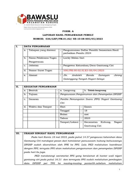 Form A Gtc Pengumuman Dpshp Pdf