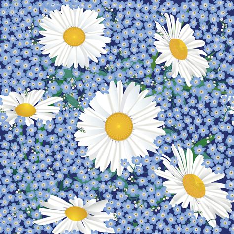 Floral Pattern Flower Chamomlie Seamless Background Flourish
