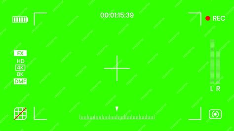 Premium Vector Green Colored Chroma Key Camera Rec Frame Viewfinder Overlay Background Screen