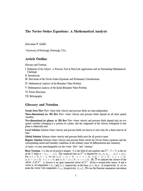 The Navier Stokes Equations A Mathematical Analysis Pdf Viscosity Shear Stress