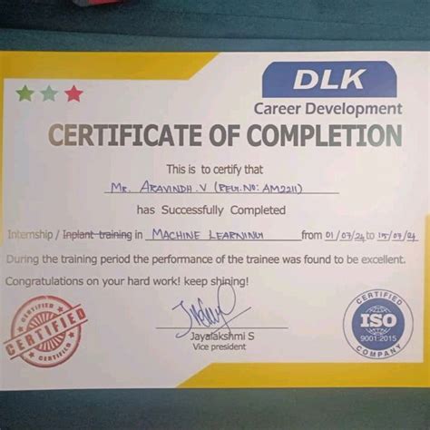 Aravindh V On Linkedin Machinelearning Internship Professionalgrowth Dlkdevelopers