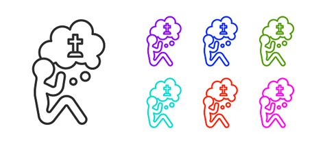 검은 줄 남자 무덤 장례 슬픔 아이콘 흰색 배경에 고립 슬픔 슬픔 슬픔 죽음의 감정 다채로운 아이콘을 설정합니다 벡터 개념에 대한 스톡 벡터 아트 및 기타 이미지 Istock