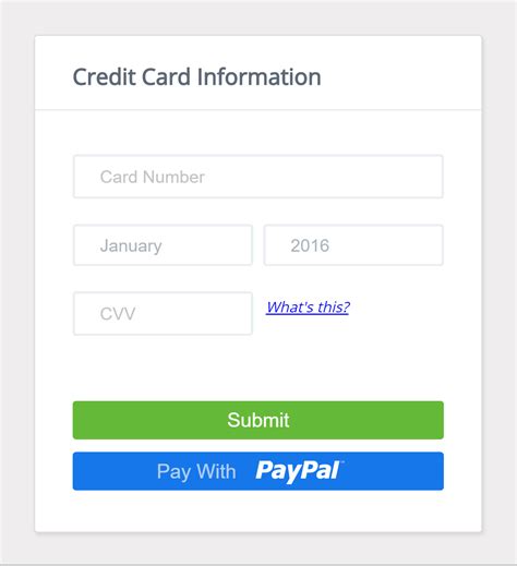 credit card form behance