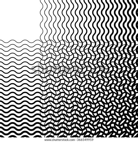 Intersecting Wavy Lines Pattern Texture Editable Stock Vector Royalty Free 366549959