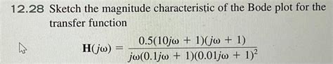 Solved 12 28 Sketch The Magnitude Characteristic Of The Bode