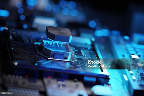 3d Rendering Cpu Central Computer Processors Cyber Technology Concept Motherboard And Digital