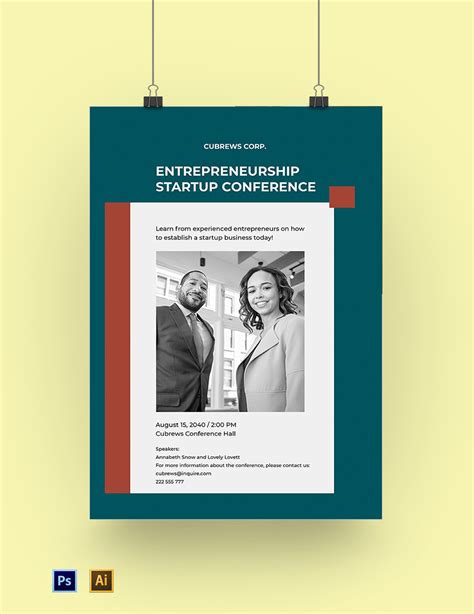 Entrepreneurship Startup Poster Template In Psd Illustrator Download