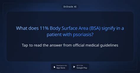 What Does 11 Body Surface Area Bsa Signify In A Patient With Psoriasis