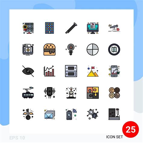 25 User Interface Filled Line Flat Color Pack Of Modern Signs And Symbols Of Finance Online