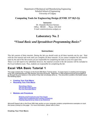 Excel Vba Basic Tutorial PDF