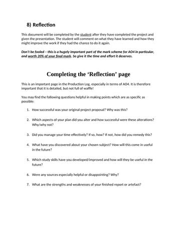 Epq Guidance For Stages Of Aqa Projects Teaching Resources