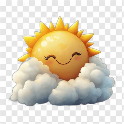 Cute Cartoon Sun Hiding In Clouds Clipart Cute Sun Clipart Happy Sun