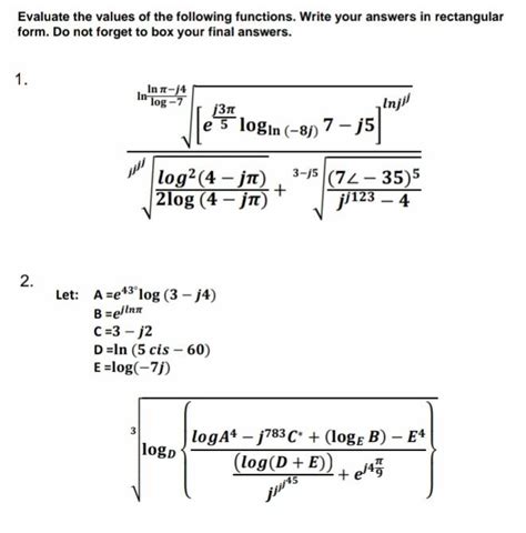 Solved Evaluate The Values Of The Following Functions Write