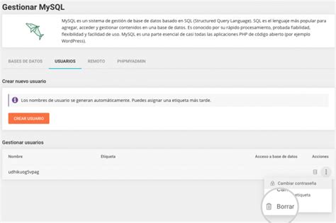 Eliminar Base De Datos Y Usuarios MySQL SiteGround Tutoriales