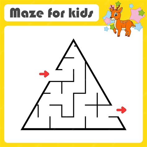 어린이를 위한 추상 미로 게임 어린이 만화 스타일 미로 수수께끼 색 벡터 일러스트 레이 션에 대 한 퍼즐 프리미엄 벡터
