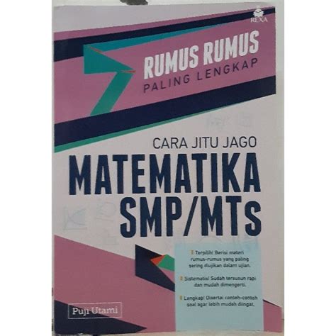 Jual Buku Rumus Matematika Lengkap Untuk Kelas 789 Cara Jitu Jago