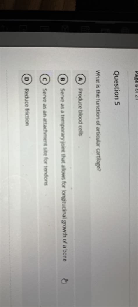 Solved Question 5what Is The Function Of Articular
