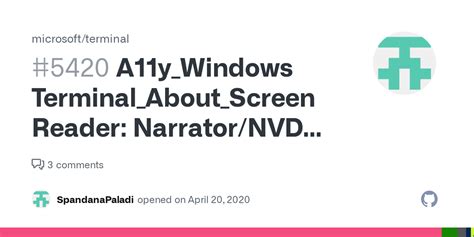 A11ywindows Terminalaboutscreen Reader Narratornvda Not Reading