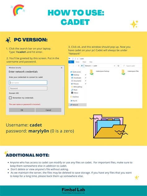 Using ‘cadet Network Storage