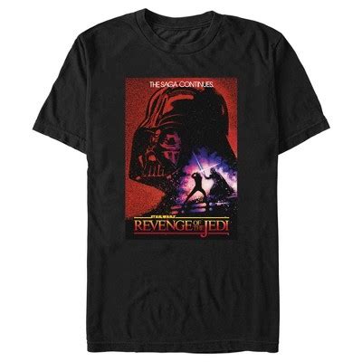Mens Star Wars Return Of The Jedi The Saga Continues Poster T Shirt