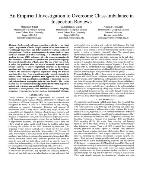 Pdf An Empirical Investigation To Overcome Class Imbalance In