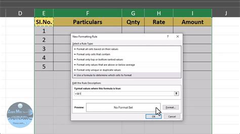 How To Apply Auto Border Customize Colon Formatting In Ms Excel Youtube