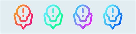 Tip Line Icon In Gradient Colors Solution Signs Vector Illustration