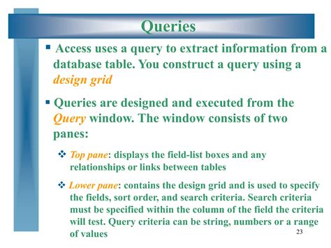 Ms Access Tables Forms Queries Reportsppt