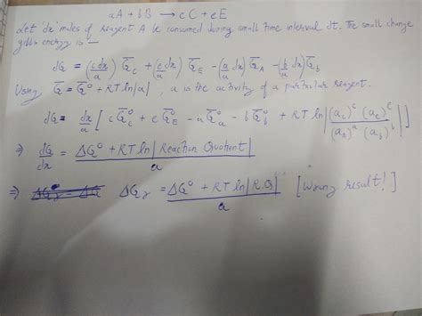thermodynamics derivation of gibbs free energy formula chemistry