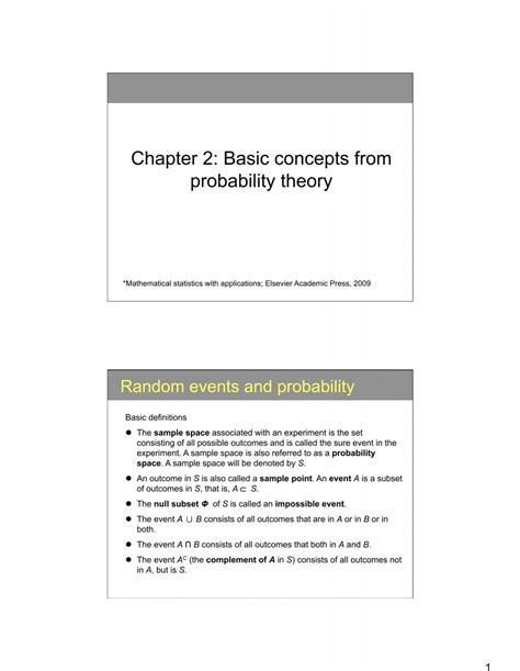 Chapter Basic Concepts From Probability Theory