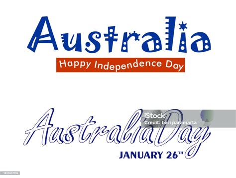 레터링 오스트레일리아 데이 매년 1월 26일 국가 행사를 위한 글꼴 디자인 1월에 대한 스톡 벡터 아트 및 기타 이미지 Istock