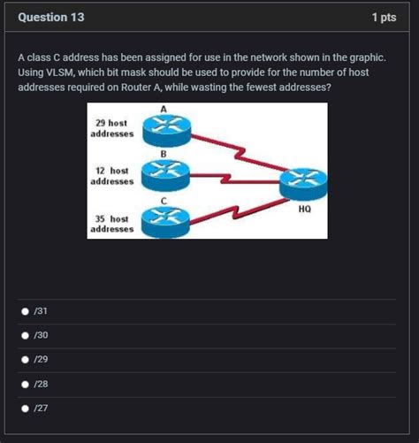 Solved Question Pts A Class C Address Has Been Assigned Chegg