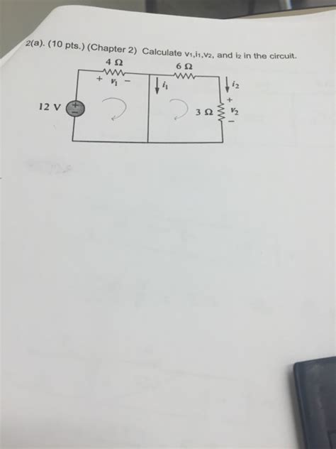Solved Calculate V1 I1 V2 And I2 In The Circuit