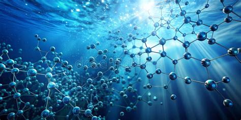 Submerged Molecular Structures A Deep Dive Into Scientific Discovery Under The Sea Stock