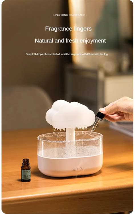 Customized Air Ultrasonic Aroma Diffuser Waterfall Lamp Mushroom Drop