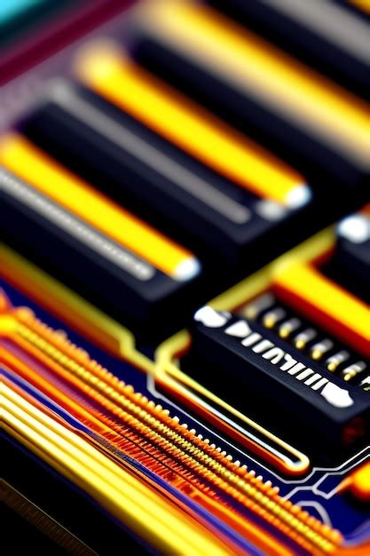Premium AI Image Closeup Of Computer Chip Circuit Board RAM Data Technology Motherboard