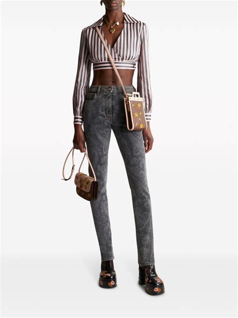 ETRO Straight Jeans Met Paisley Print Grijs FARFETCH NL