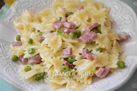 Паста с ветчиной в сливочном соусе