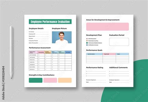Employee Performance Evaluation Layout Stock Template Adobe Stock Employee Performance Evaluation Layout Stock Template Adobe Stock