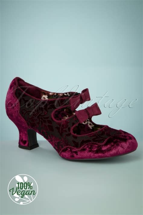 Ruby Shoo Sophia Fluwelen Pumps In Wijn Shop Bij Topvintage