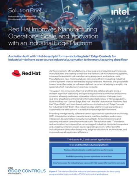 intel red hat industrial edge platform solution brief
