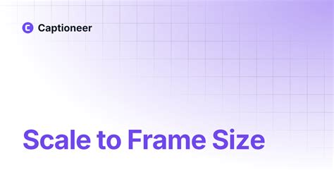 Scale To Frame Size Captioneer