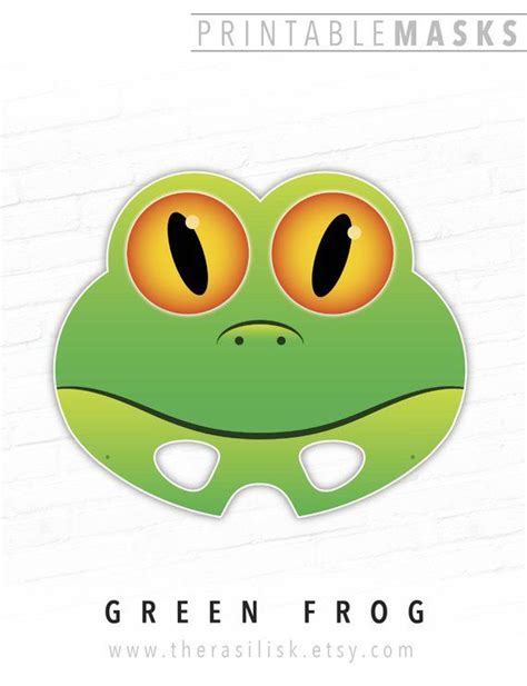 Green Frog Printable Mask Toad Halloween Birthday Party Costume Animal