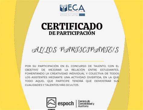 Certificado De Participacion Pdf