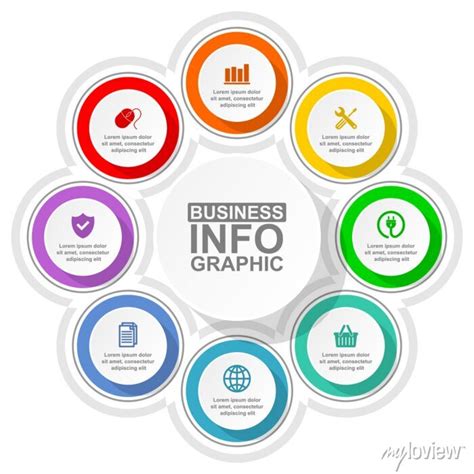 Business Diagram Vector Circular Infographic Template Web Presentation • Wall Stickers Tool