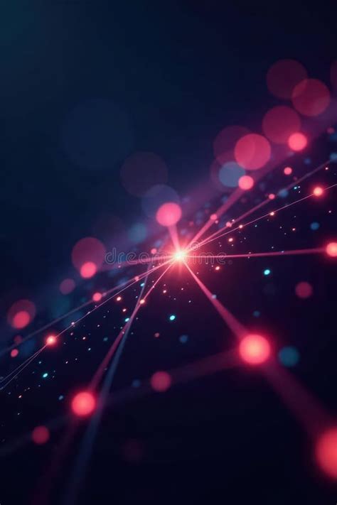 Abstract Glowing Network Nodes And Lines Forming Digital Connections Lines Science Flow
